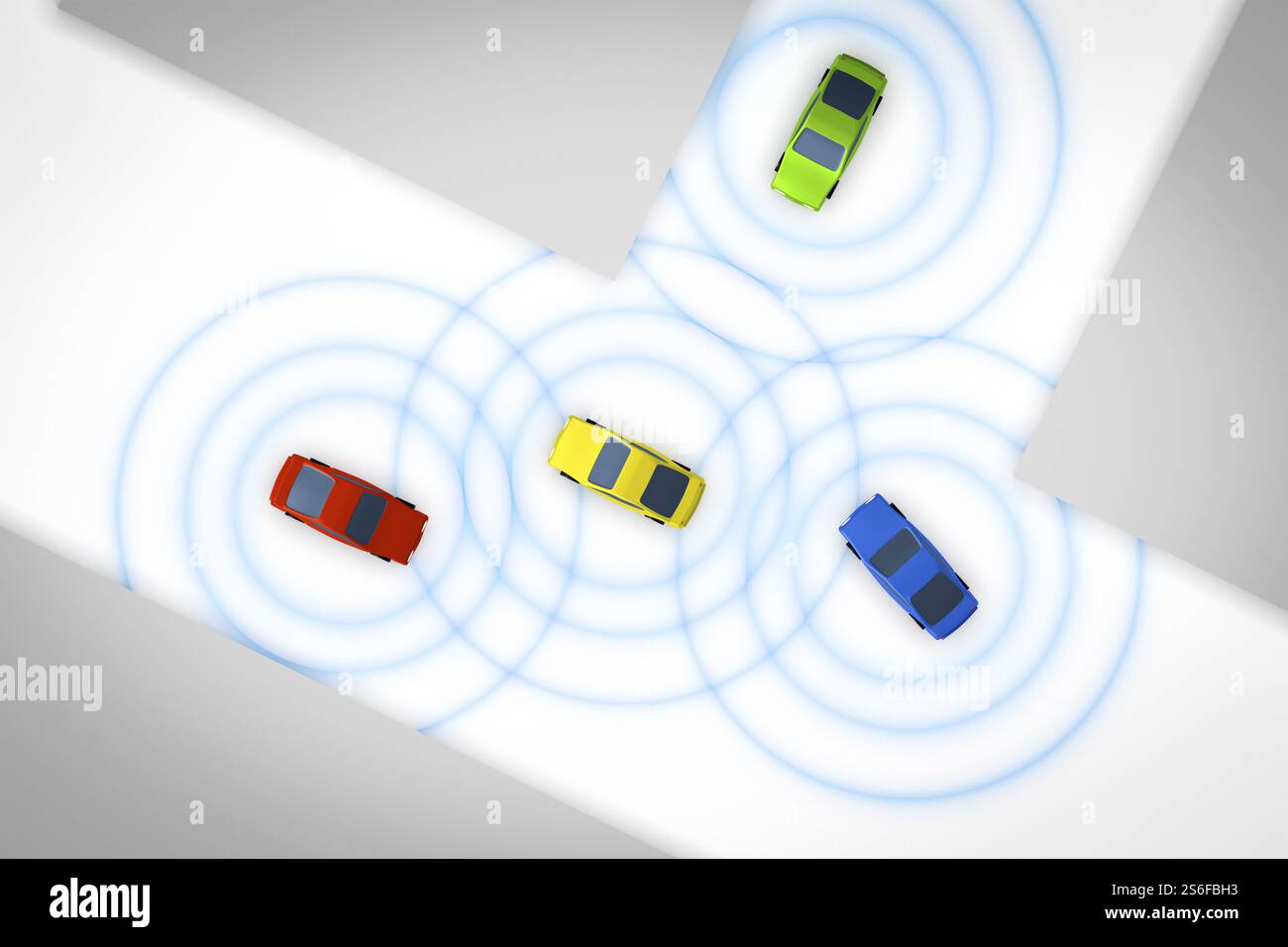 An image of some connected autonomous cars Stock Photo - Alamy