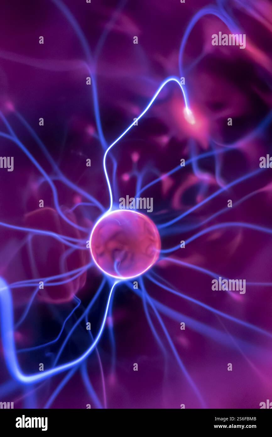 An image of a plasma lamp with moving light beams Stock Photo - Alamy