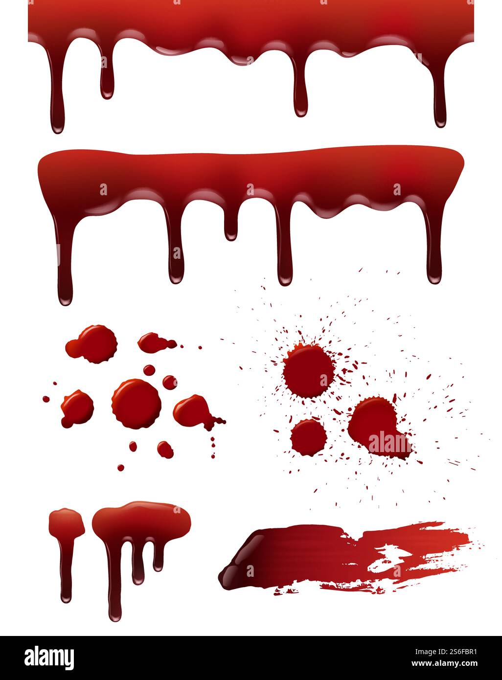Blood drops. Horror death symbols bloody splashes liquid splatter ...