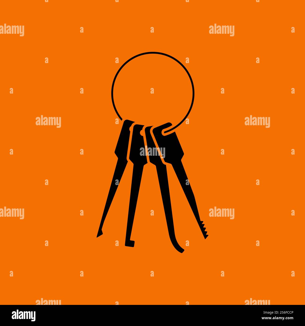 Lockpick Icon. Black on Orange Background. Vector Illustration Stock ...