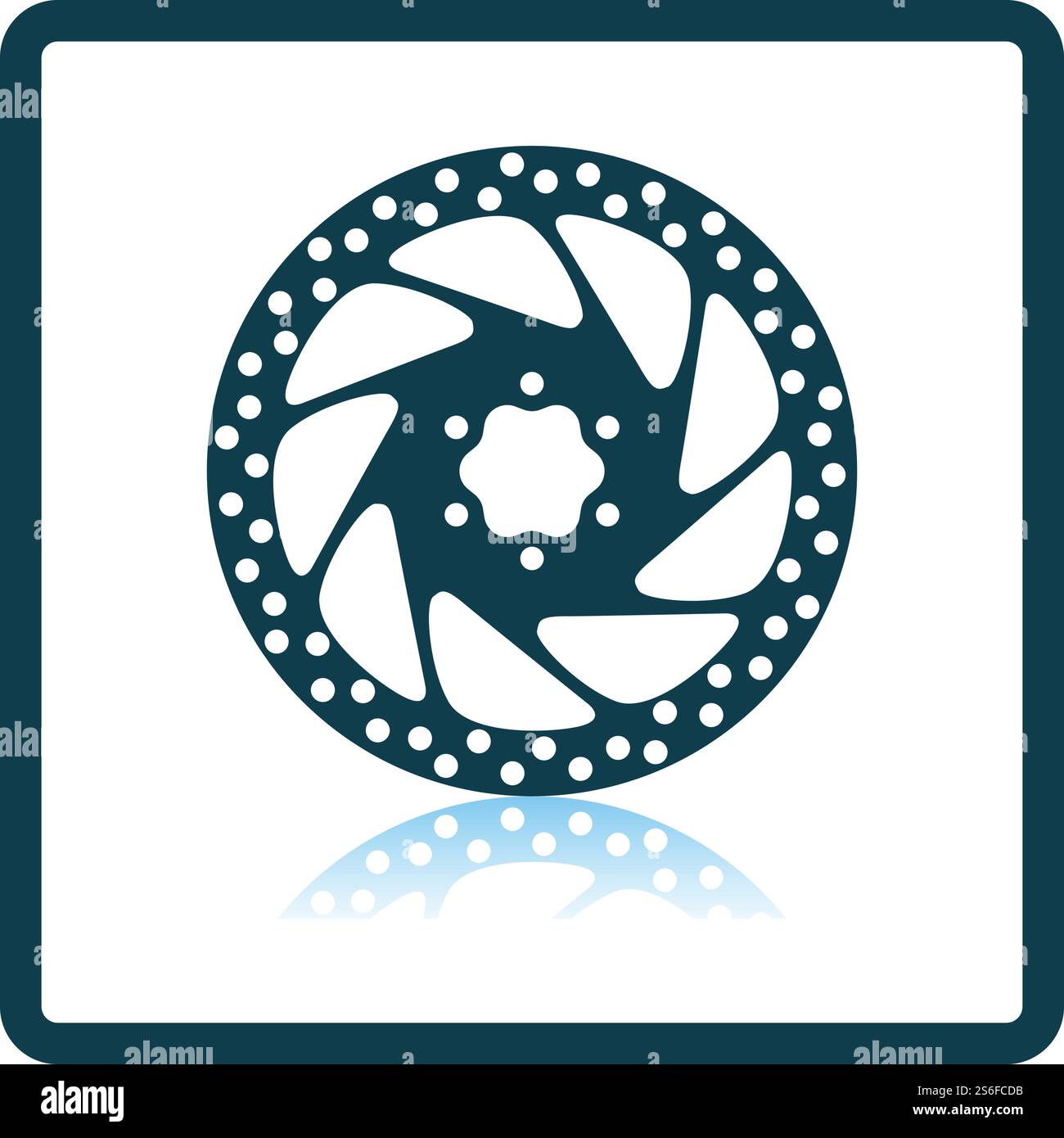 Bike Brake Disc Icon. Square Shadow Reflection Design. Vector ...