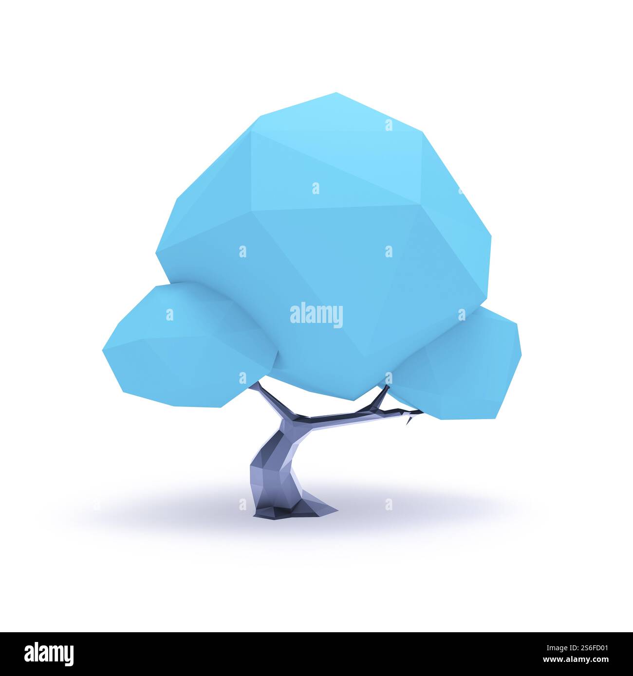 3d illustration of a blue low poly tree background Stock Photo - Alamy