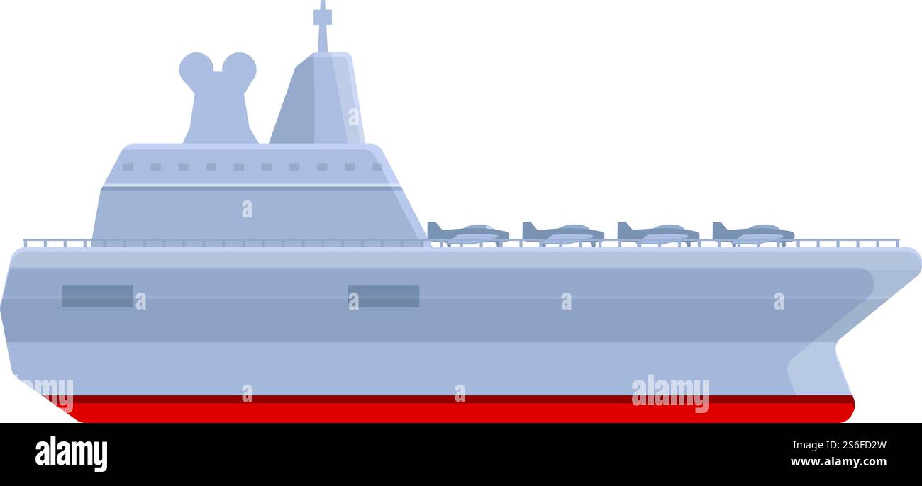 Aircraft carrier modern type icon. Cartoon of aircraft carrier modern ...