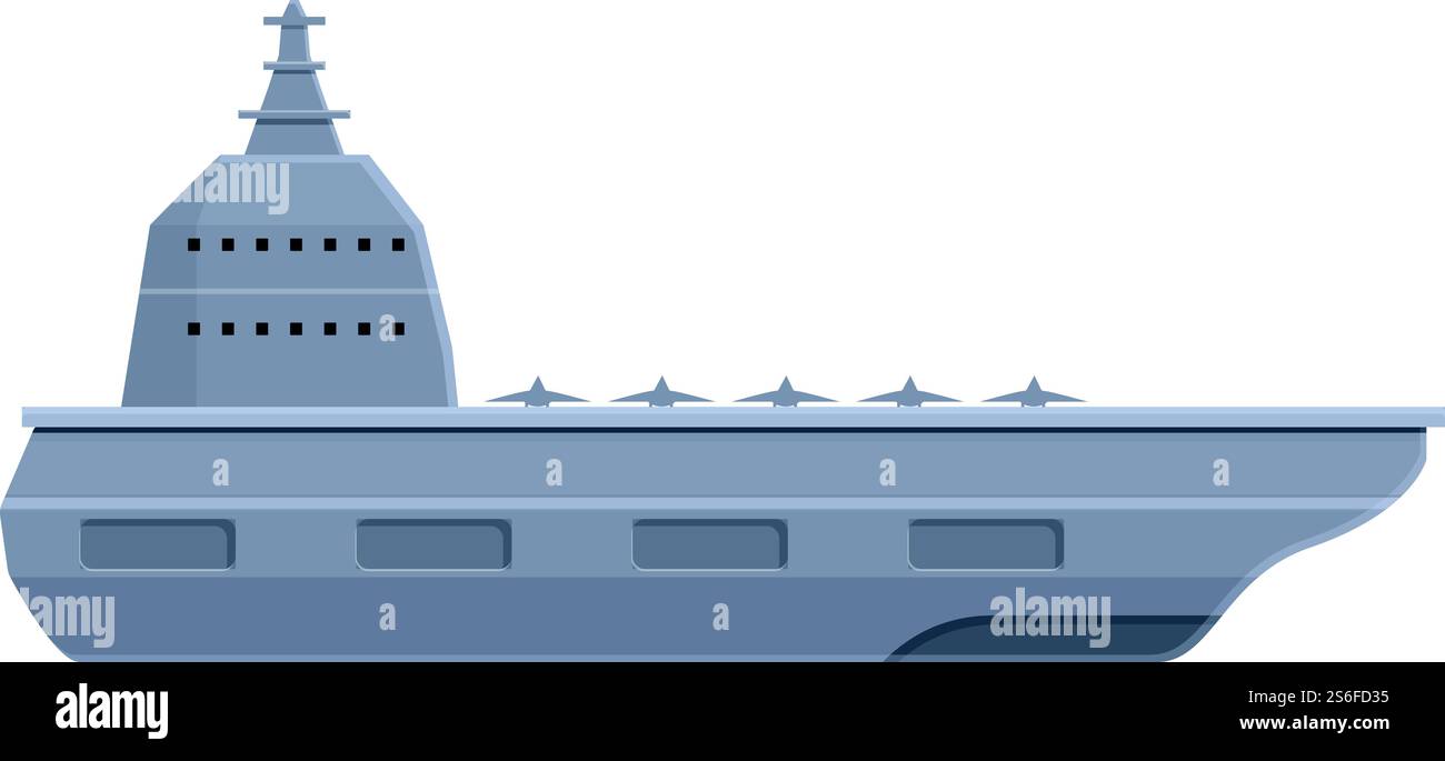 Aircraft carrier naval icon. Cartoon of aircraft carrier naval vector ...