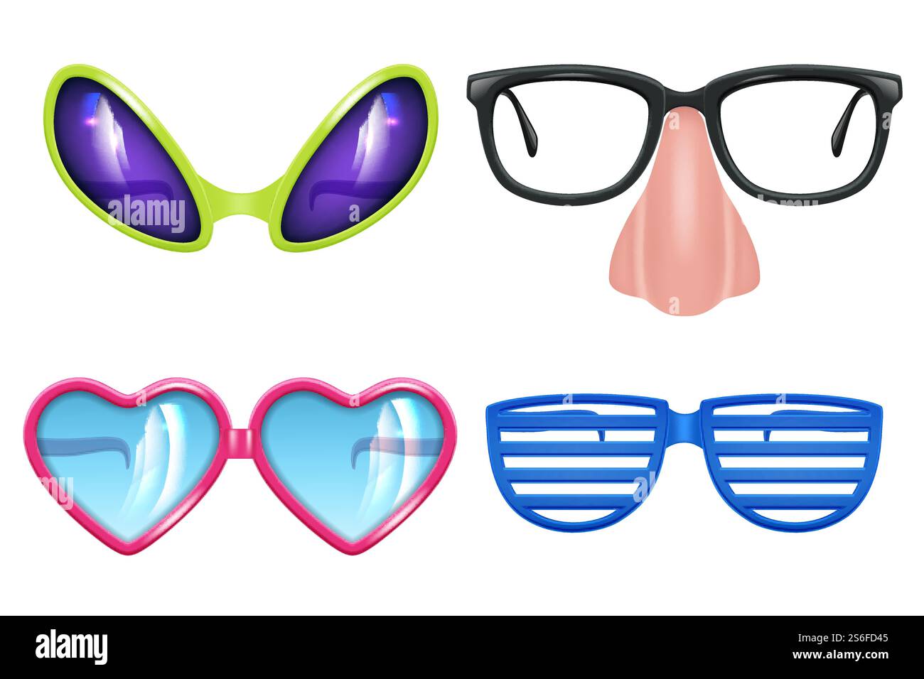 Masquerade glasses. Celebration funny items different forms of party ...