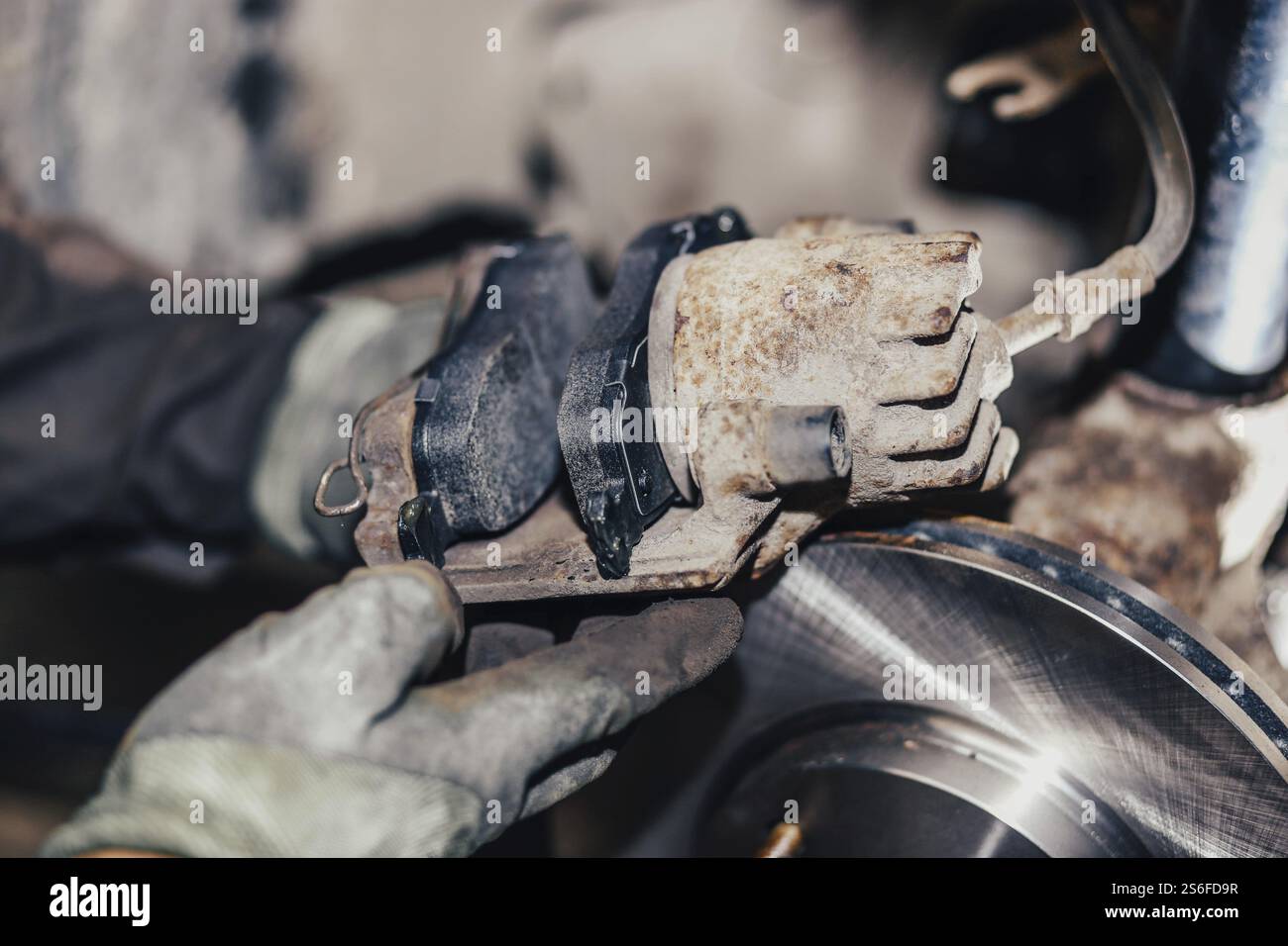 Car brake system repair Stock Photo - Alamy