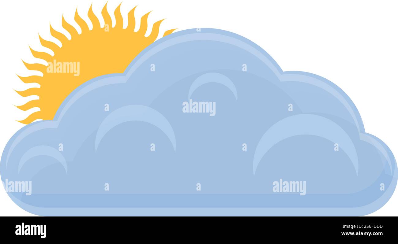 Sunny with clouds icon. Cartoon of sunny with clouds vector icon for ...