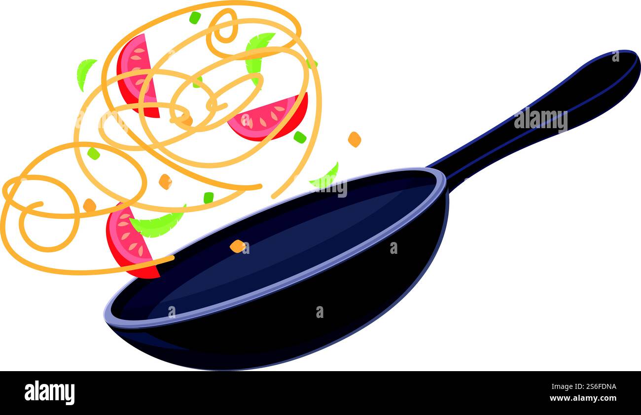 Wok cooking pan icon. Cartoon of wok cooking pan vector icon for web ...