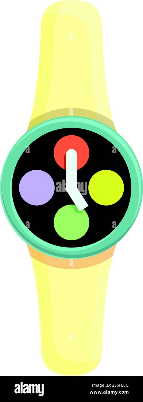 Kids round smart clock icon. Cartoon of kids round smart clock vector ...