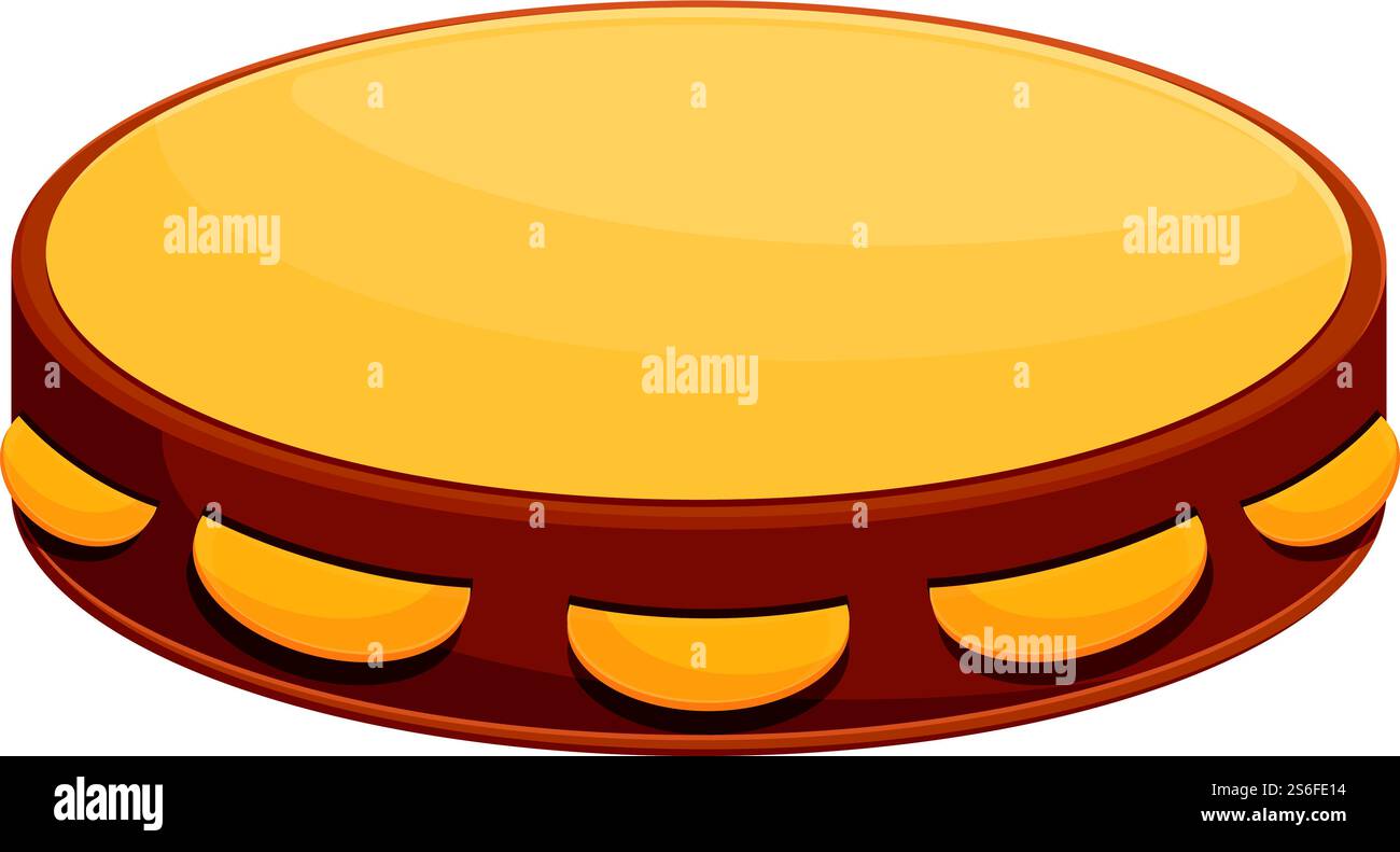 Tambourine music icon. Cartoon of tambourine music vector icon for web ...