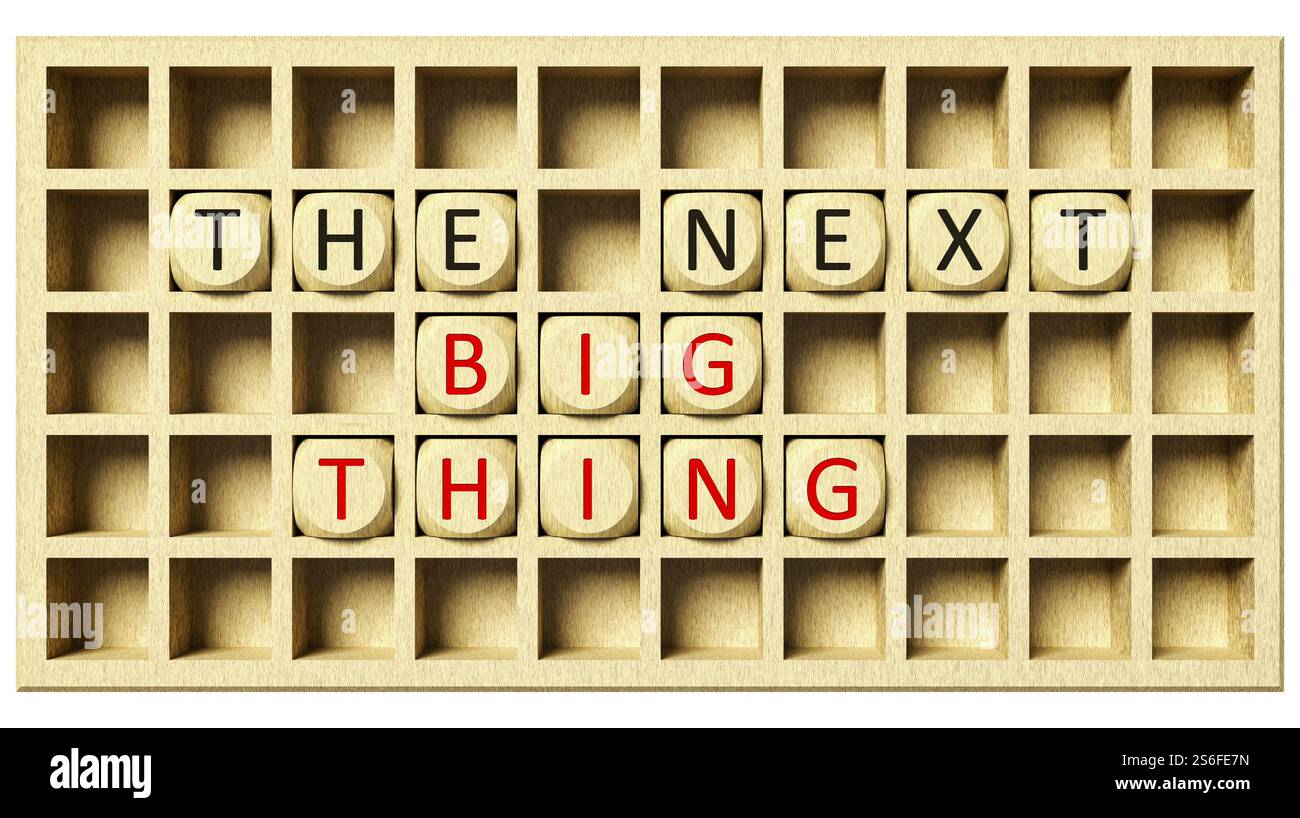 3d illustration of a wooden grid with cubes and the message the next ...