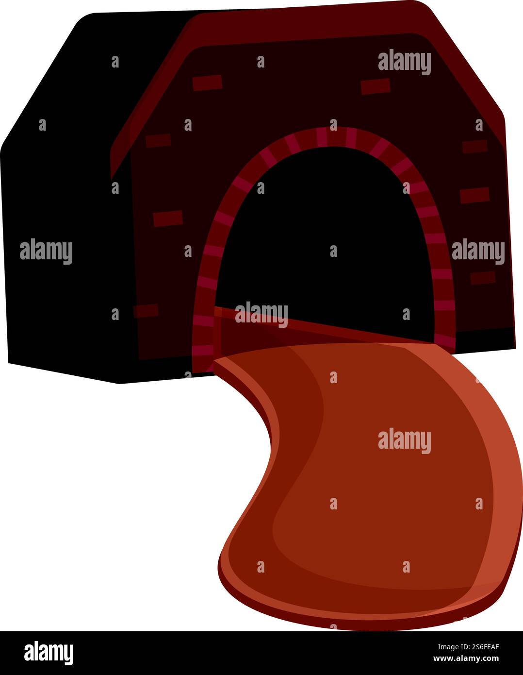 Brick tunnel icon. Cartoon of brick tunnel vector icon for web design ...