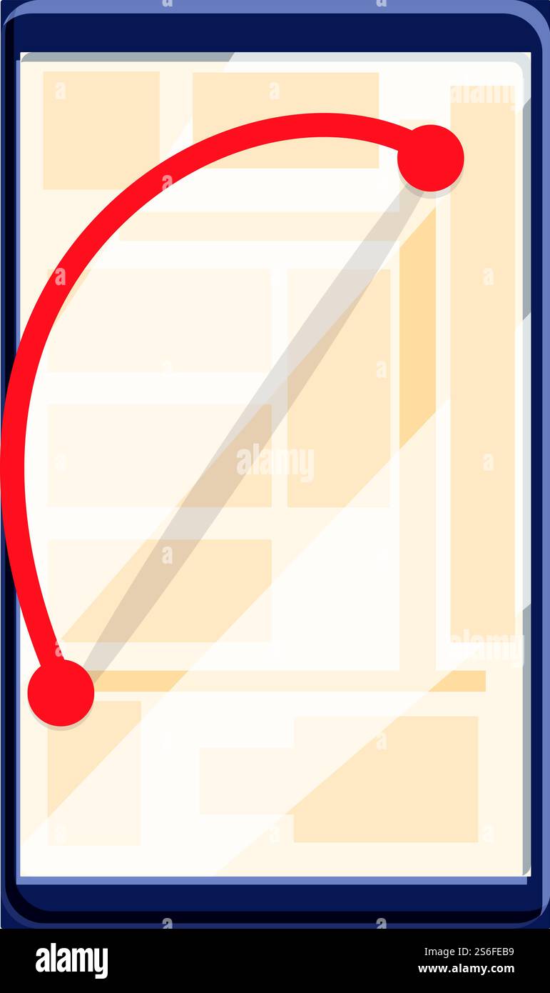 Red route itinerary icon. Cartoon of red route itinerary vector icon ...