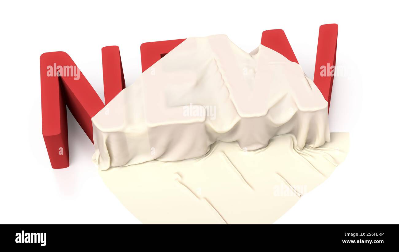 The word new covered in a silk fabric Stock Photo - Alamy