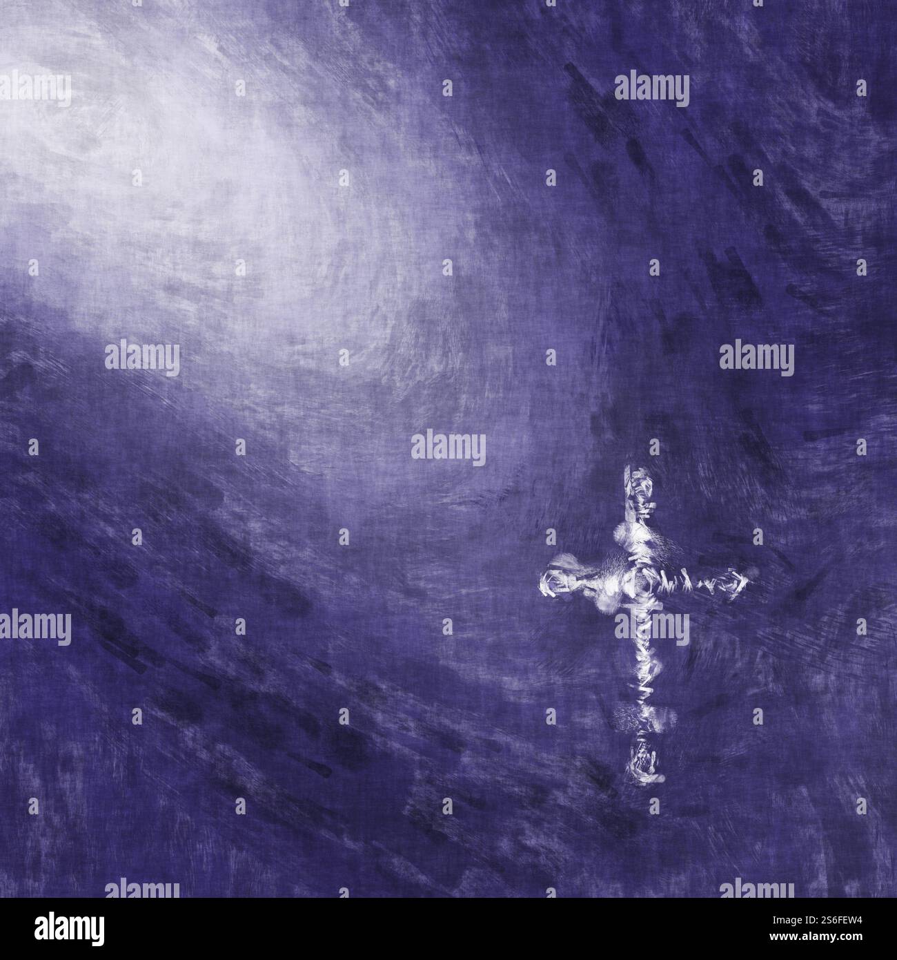 2d illustration of a white painted cross Stock Photo - Alamy