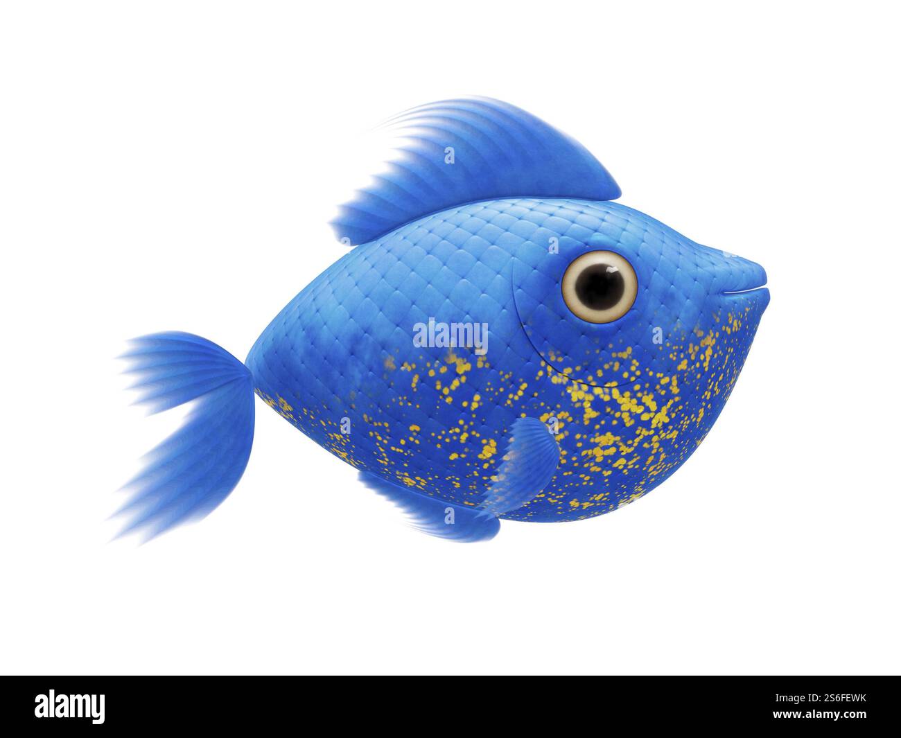 Illustration cartoon of a cute blue fish Stock Photo - Alamy