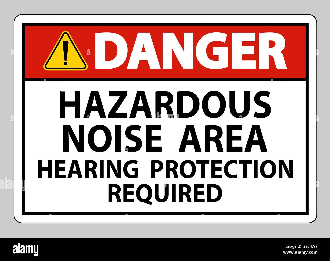 Danger Sign Hazardous Noise Area Hearing Protection Required Stock ...