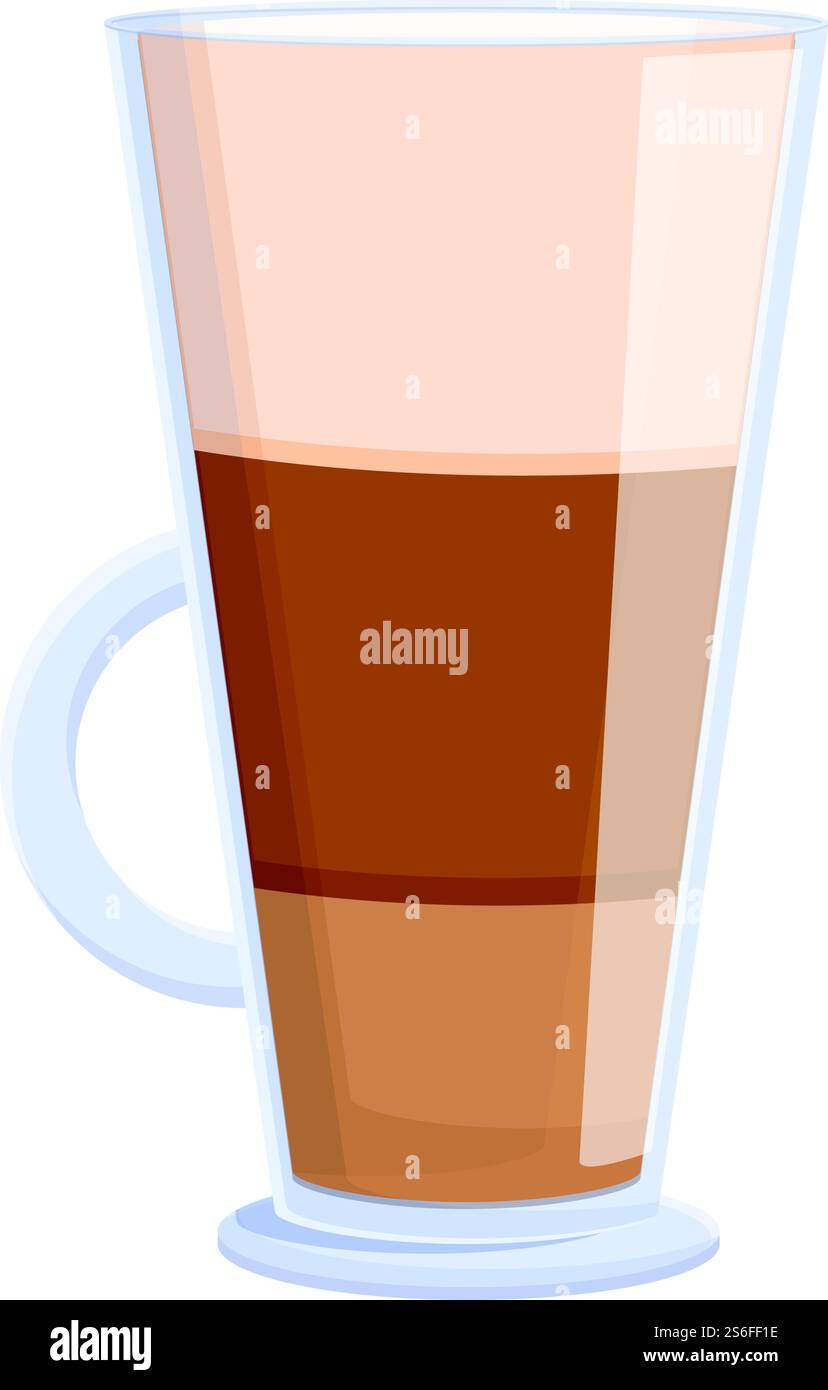 Latte breakfast icon. Cartoon of latte breakfast vector icon for web ...