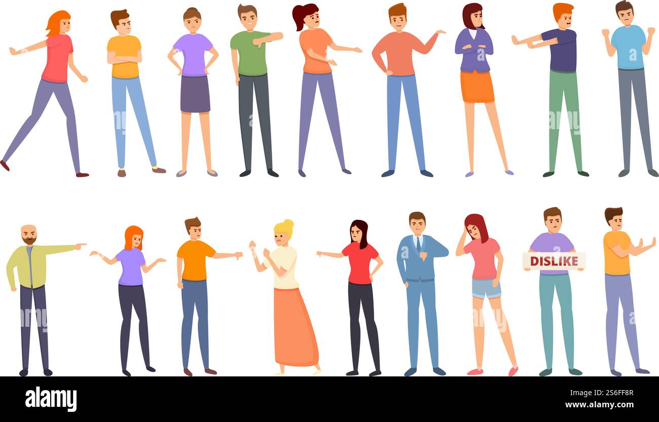 Dislike icons set. Cartoon set of dislike vector icons for web design ...