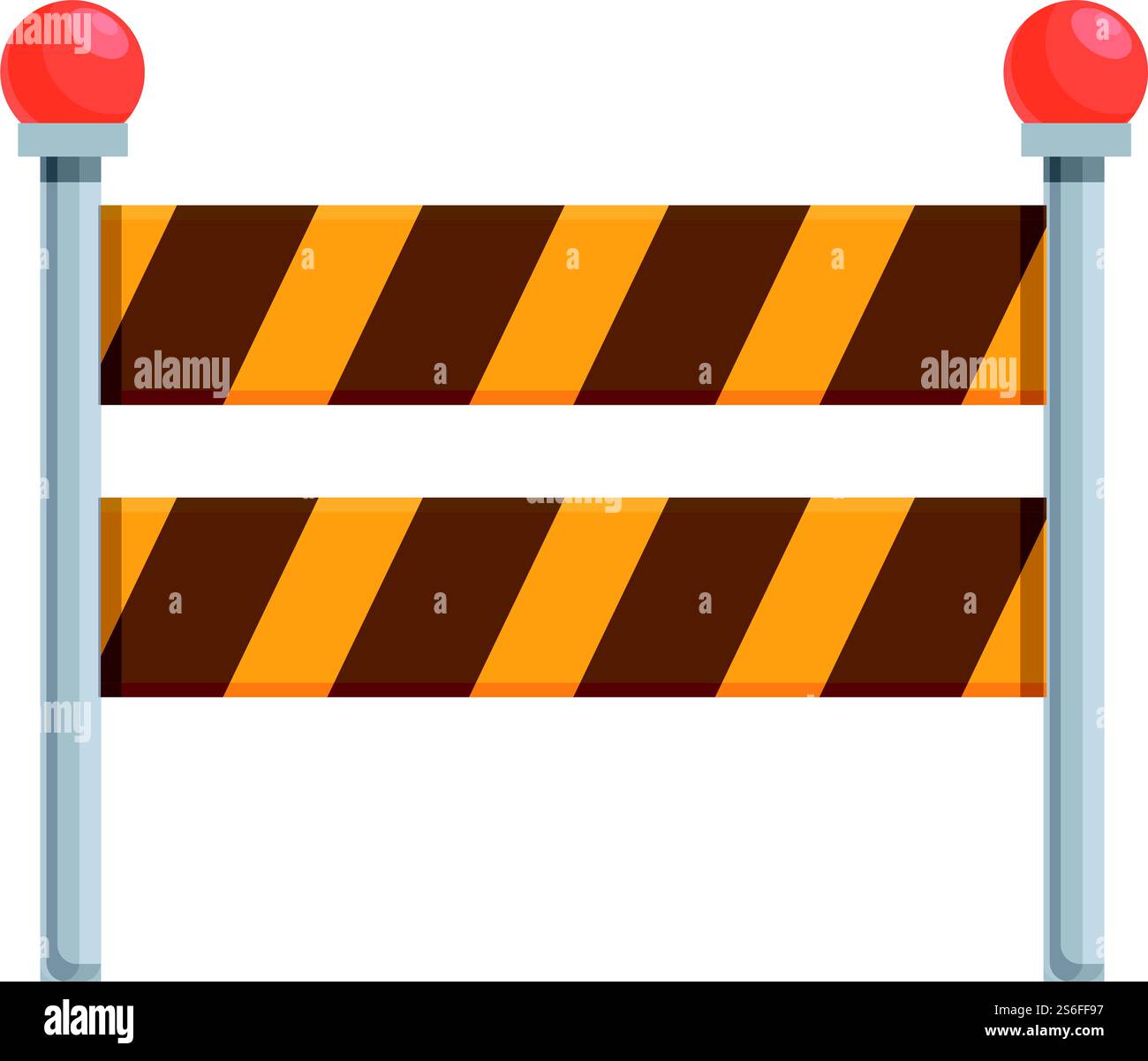Highway construction barrier icon. Cartoon of highway construction ...