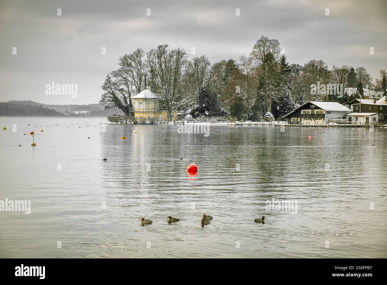 An image of the Starnberg Lake in Bavaria Germany - Tutzing winter ...
