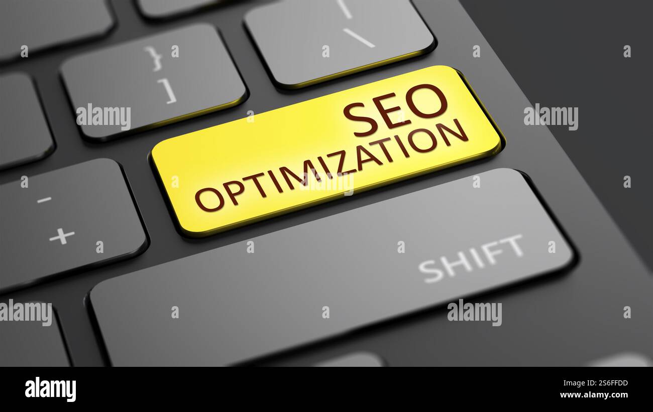 An image of a computer keyboard with text seo optimization Stock Photo ...