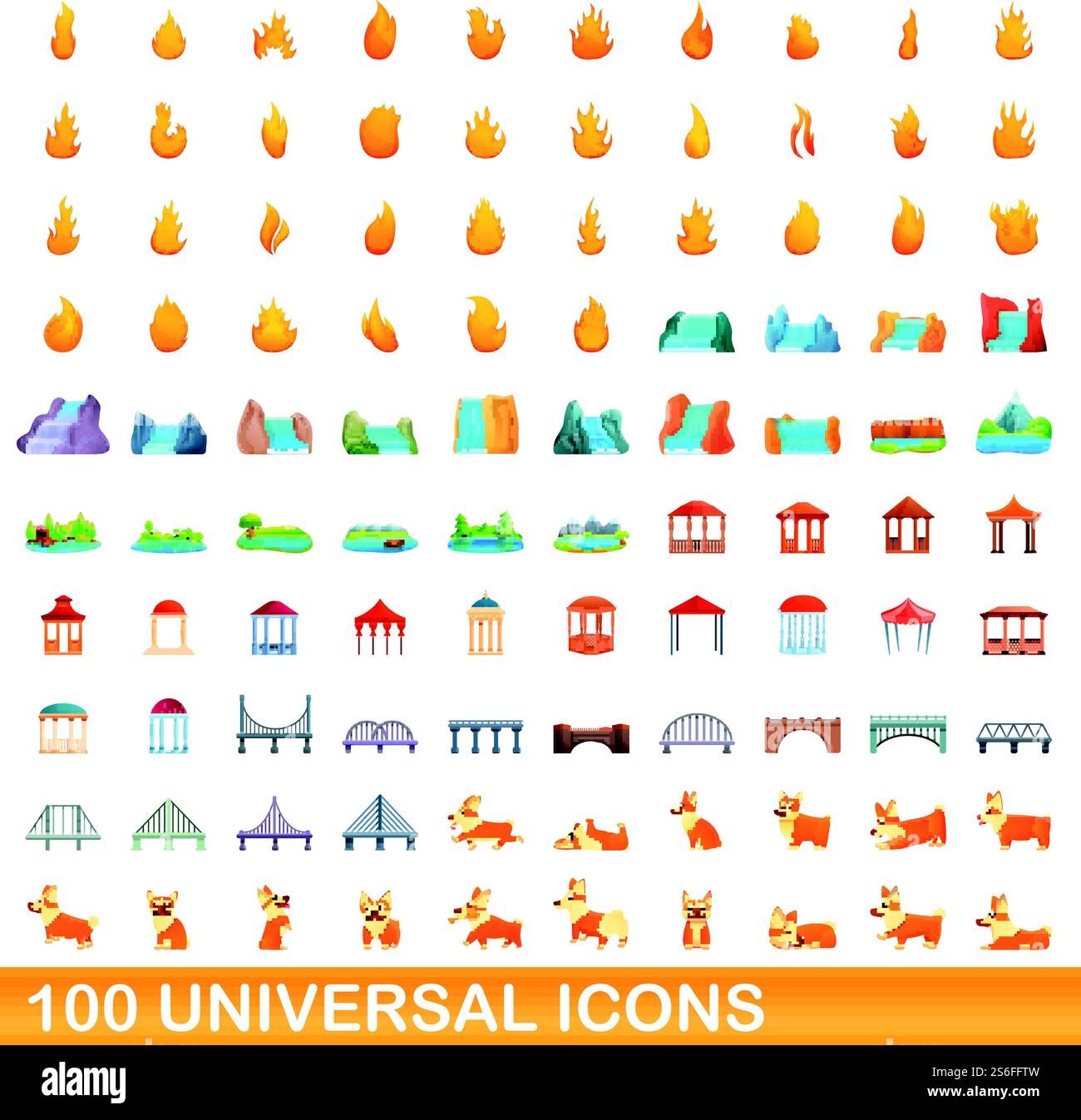 Arch bridge waterfall on Stock Vector Images - Alamy