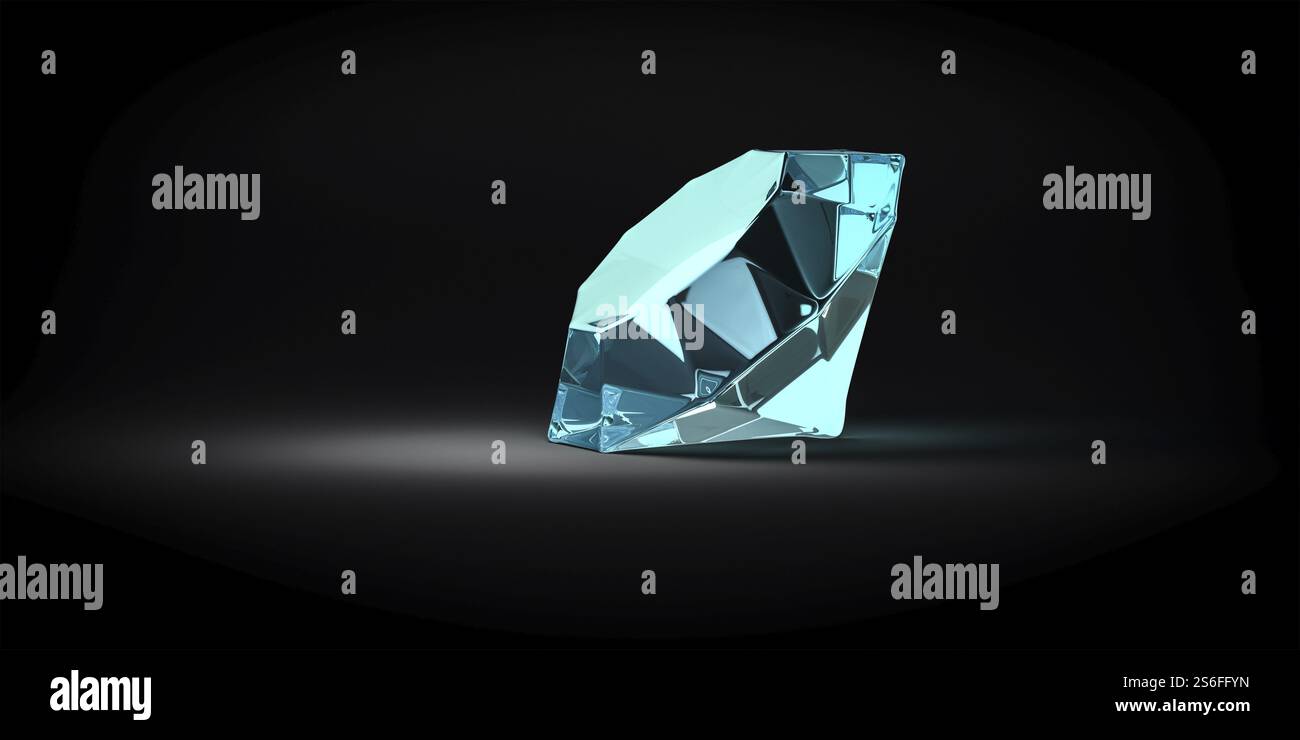 3d illustration of a reflective blue gem stone Stock Photo - Alamy