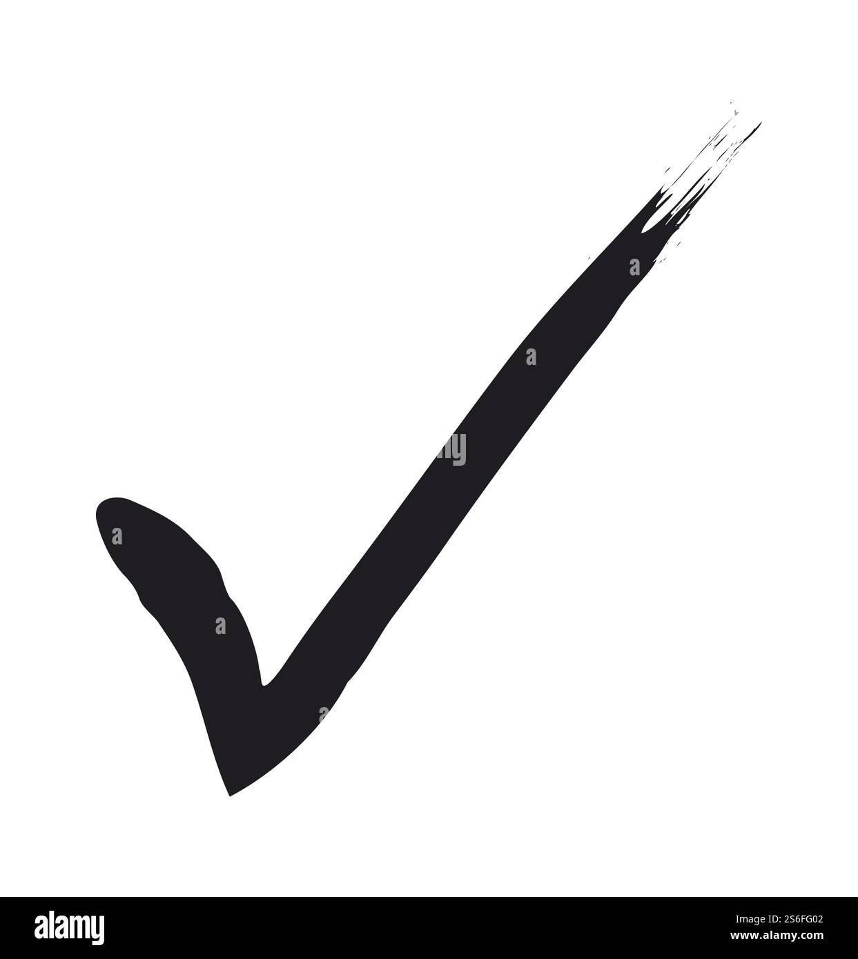 2d illustration of a black check mark Stock Photo - Alamy