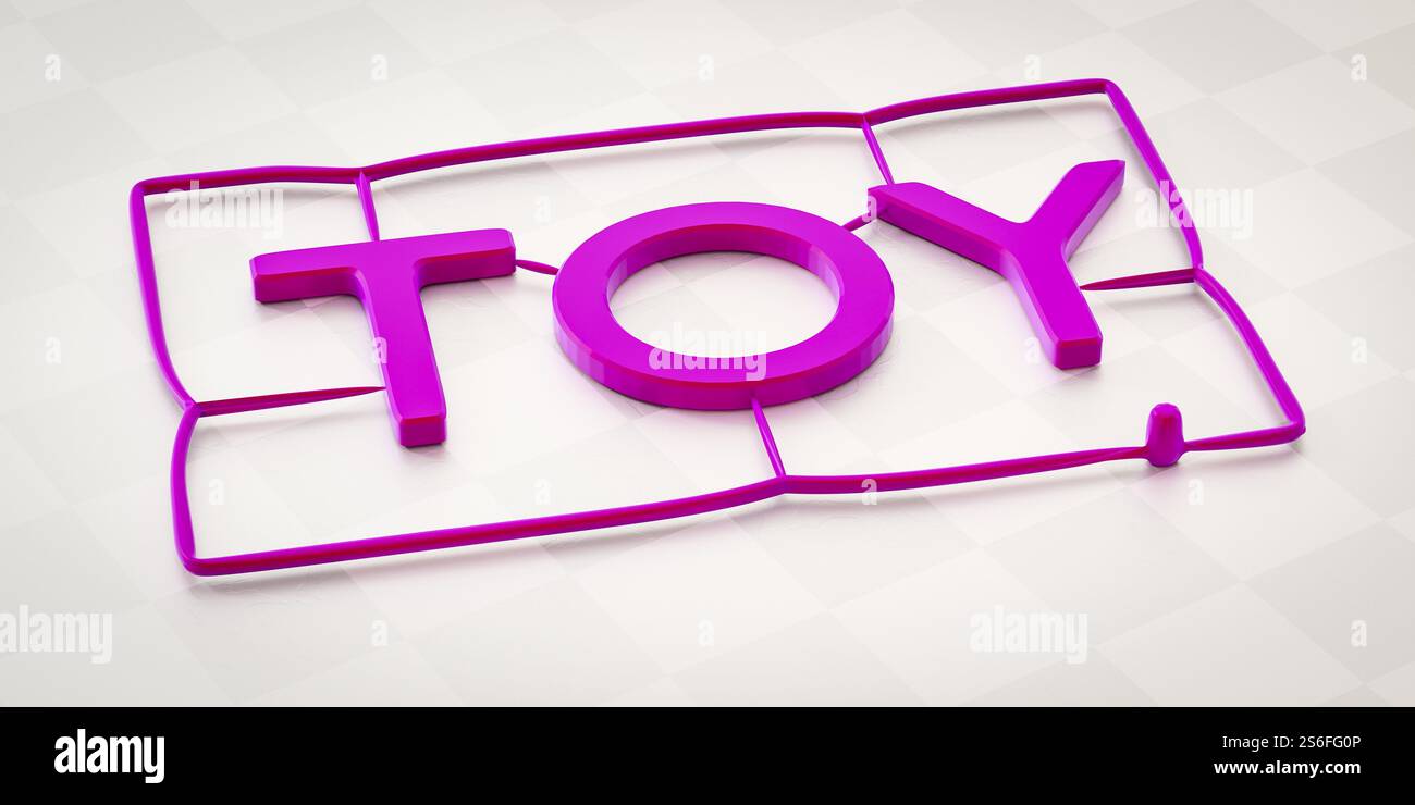 3d illustration of a plastic injection molding word toy Stock Photo - Alamy