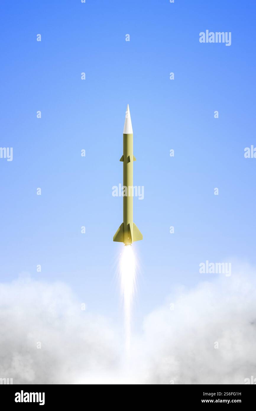 3d illustration of a nuclear rocket test Stock Photo - Alamy
