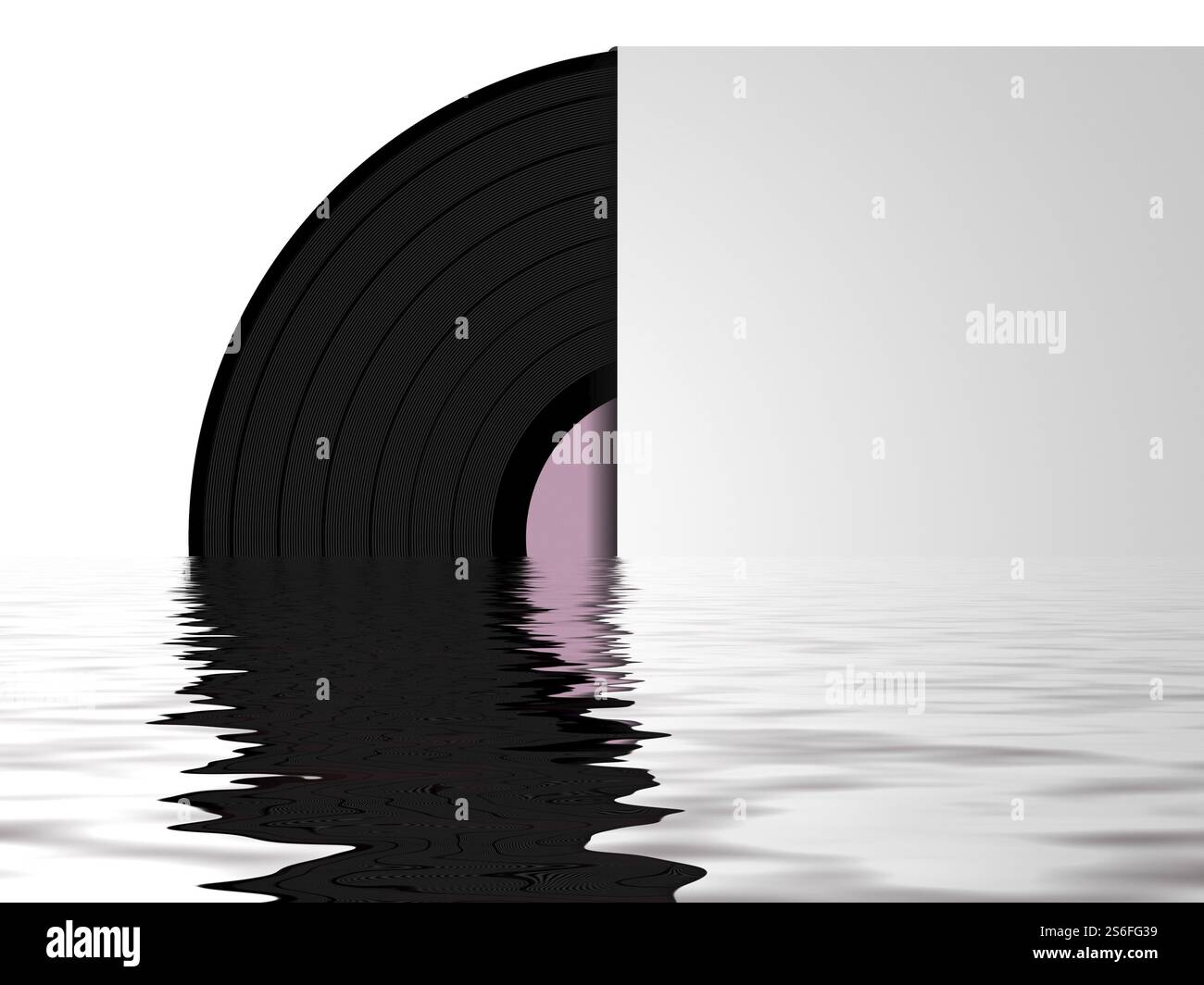 2d illustration of a vinyl record with water Stock Photo - Alamy