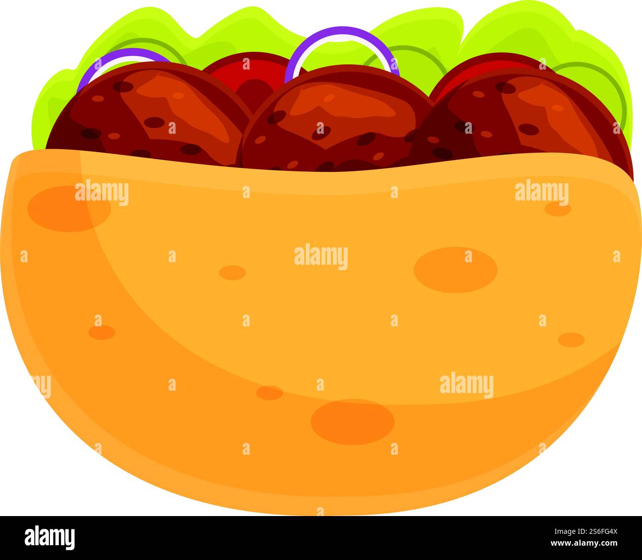 Falafel icon. Cartoon of falafel vector icon for web design isolated on ...
