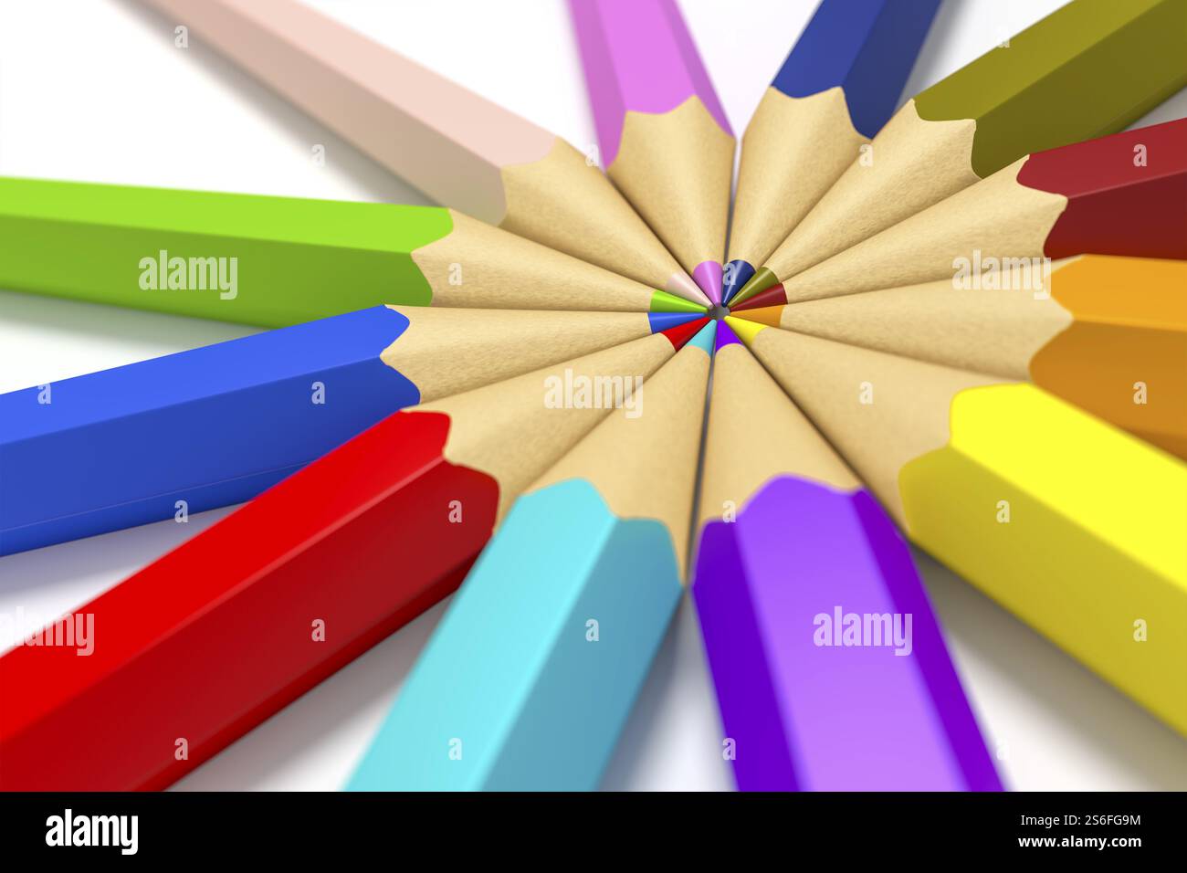3d rendering color pencils hi-res stock photography and images - Alamy