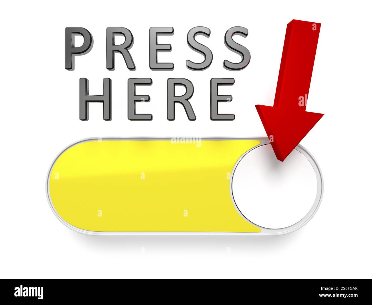 3d rendering of a push button to order things Stock Photo - Alamy