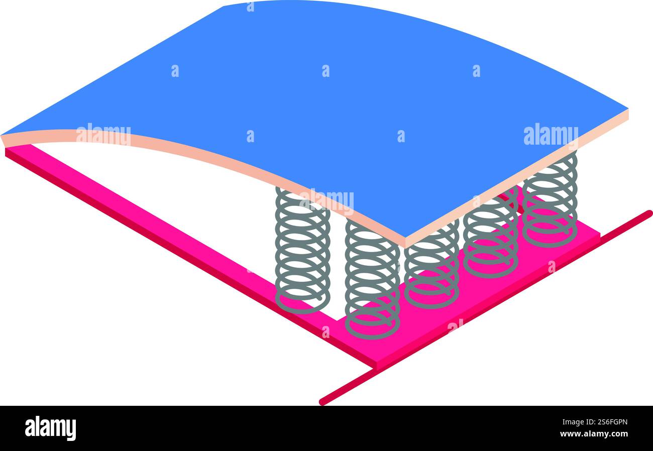 Gymnastics spring board icon. Isometric of gymnastics spring board ...