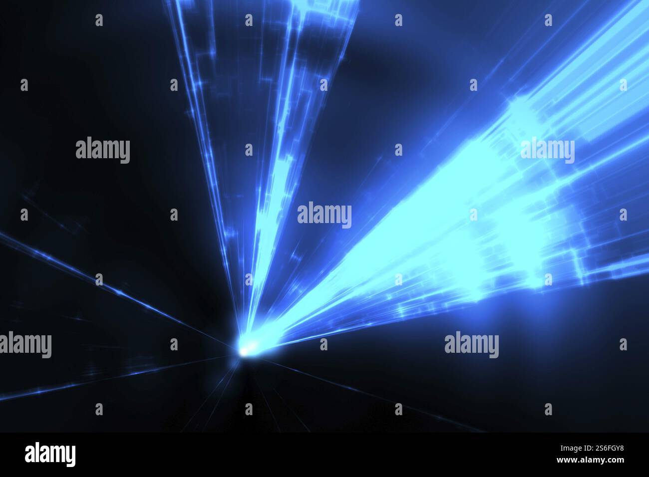 Illustration of some blue laser rays Stock Photo - Alamy