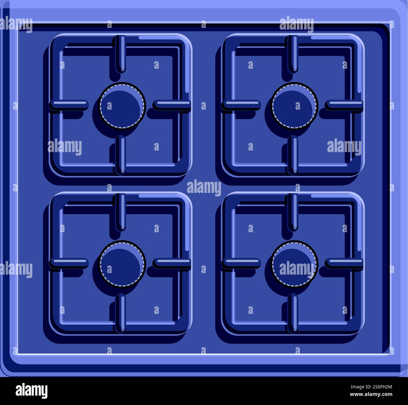 Grill burning gas stove icon. Cartoon of grill burning gas stove vector ...