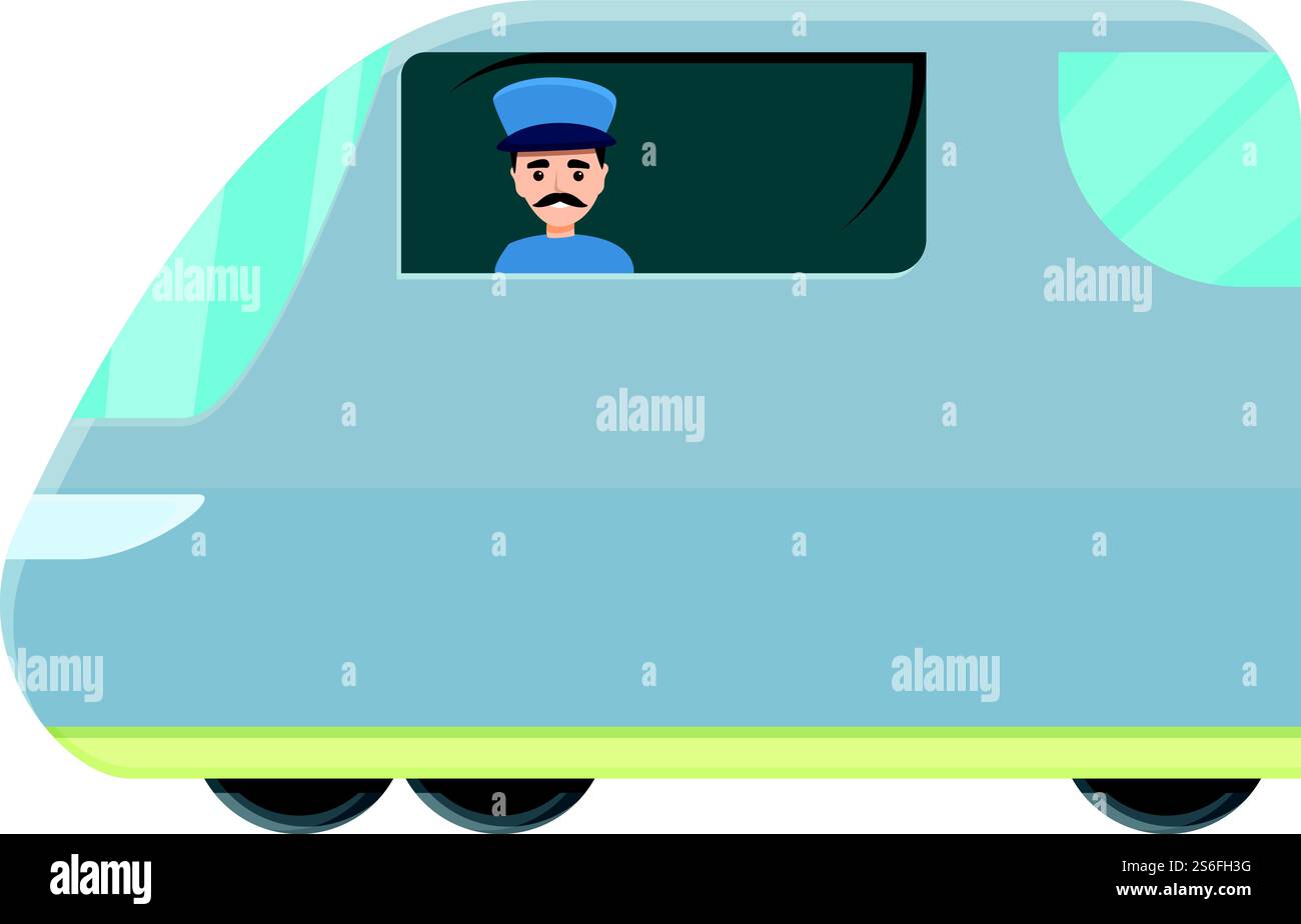 Driver of subway in form icon. Cartoon of driver of subway in form ...
