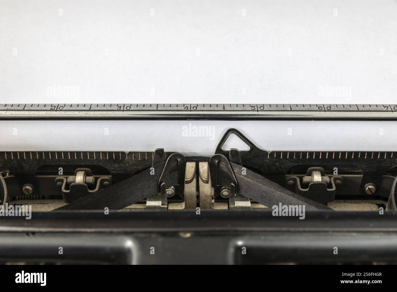 Vintage typewriter header with blank sheet of white paper retro ...