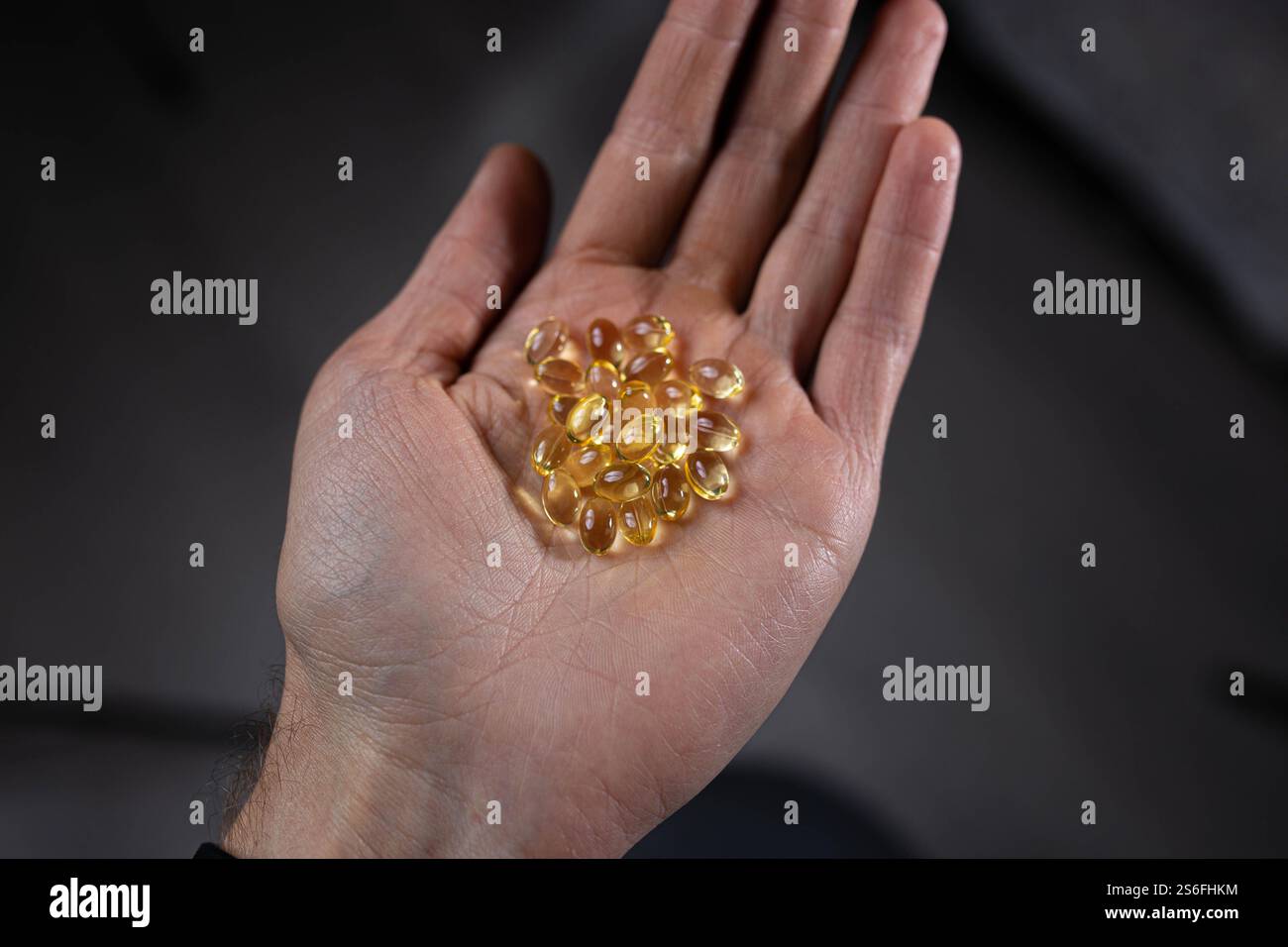 Pharmaceutical concept of medicines tablets omega 3 Stock Photo - Alamy