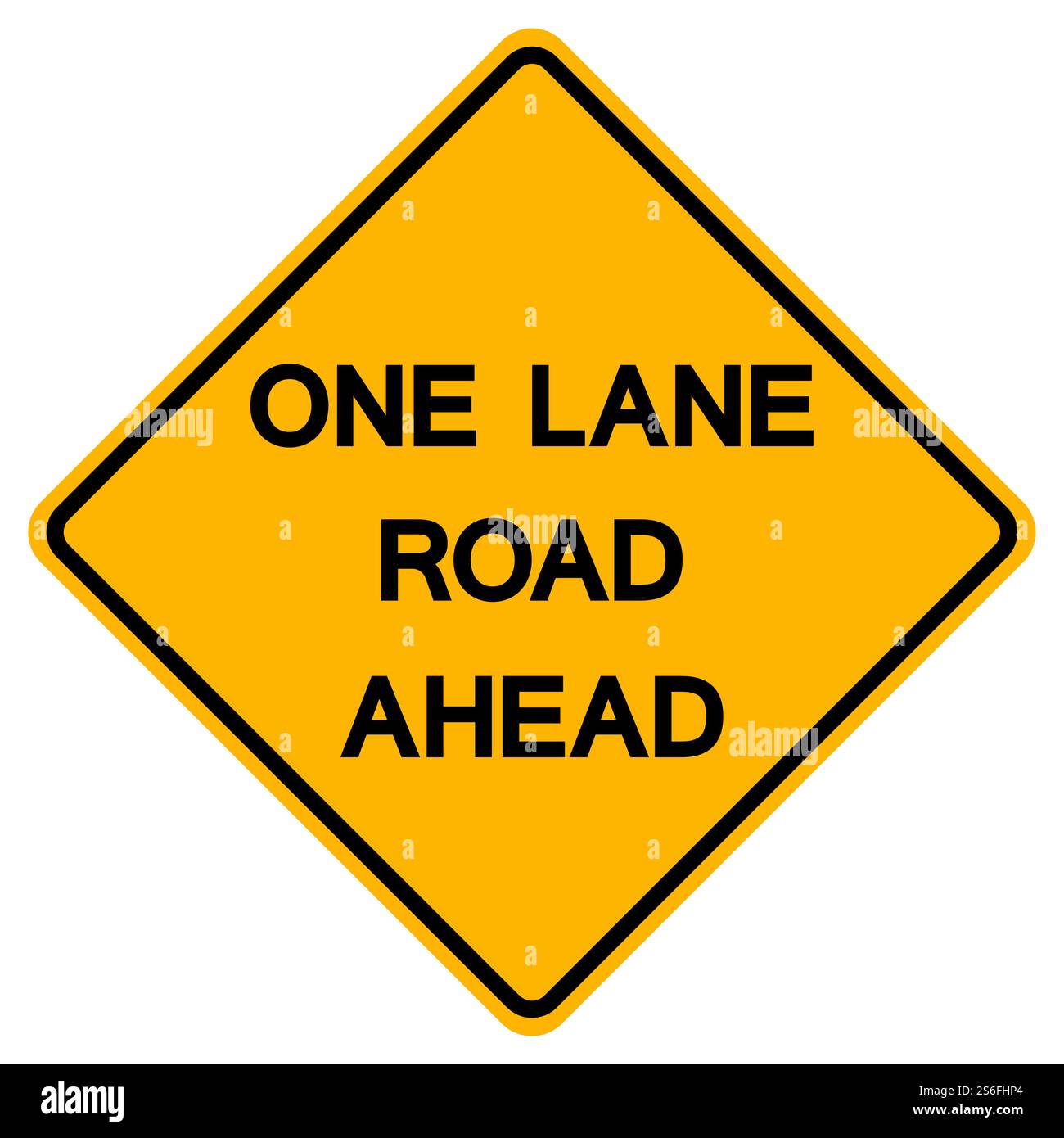 One Lane Road Ahead Traffic Road Symbol Sign Isolate on White ...