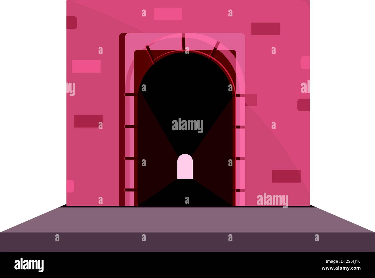 Old brick tunnel icon. Cartoon of old brick tunnel vector icon for web ...