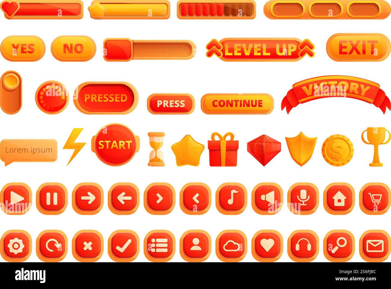 Interface icons set. Cartoon set of interface vector icons for web ...