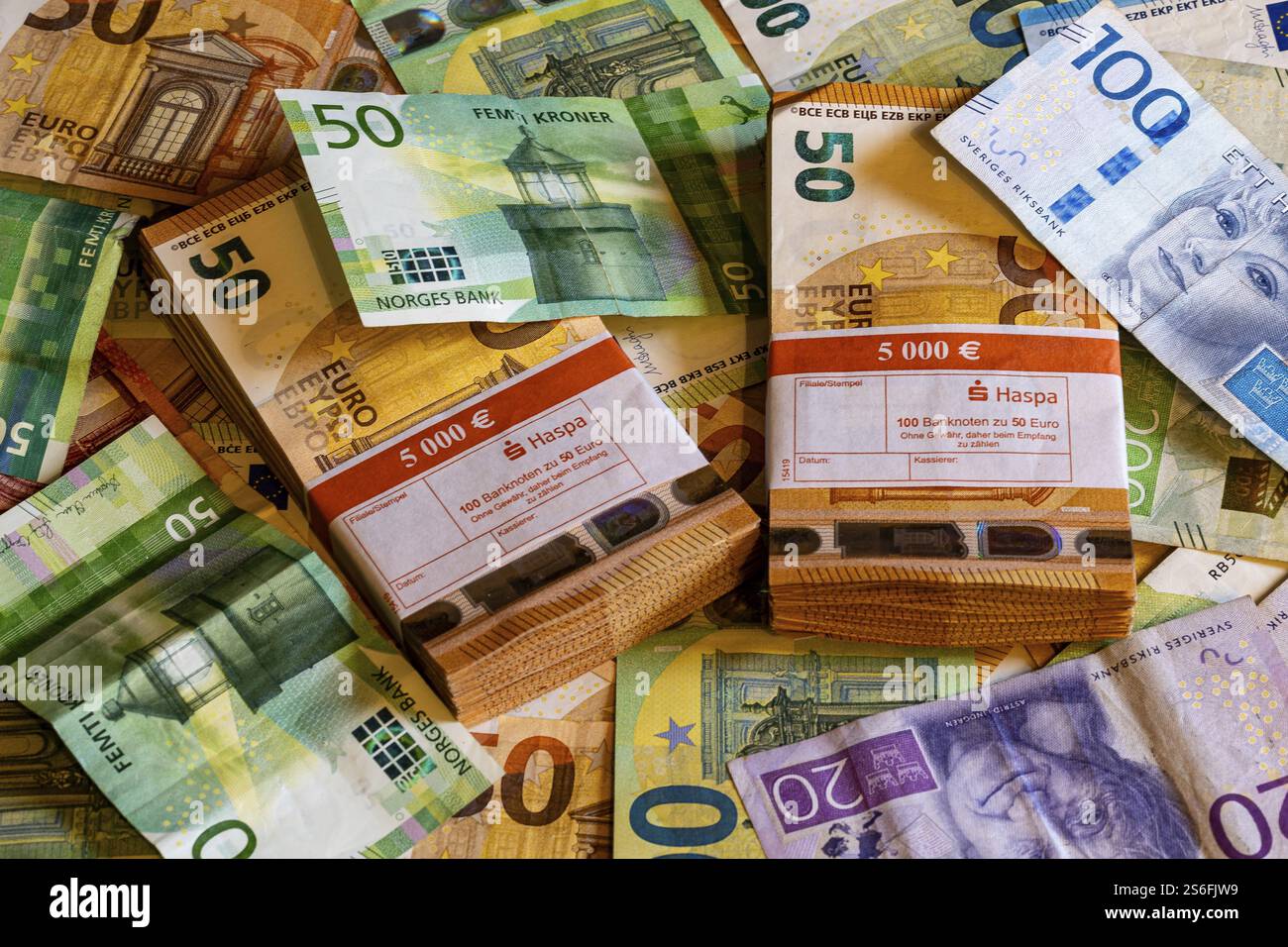 Banknotes, euro, Norwegian krone and Swedish krona. euro also in ...