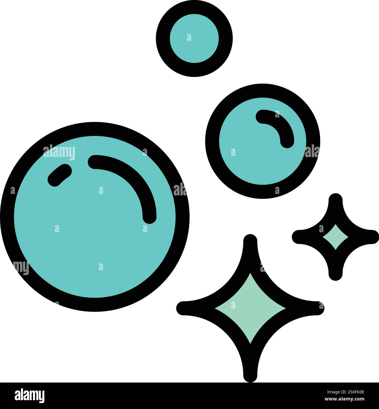 Cleaning bubbles icon. Outline cleaning bubbles vector icon for web design isolated on white ...