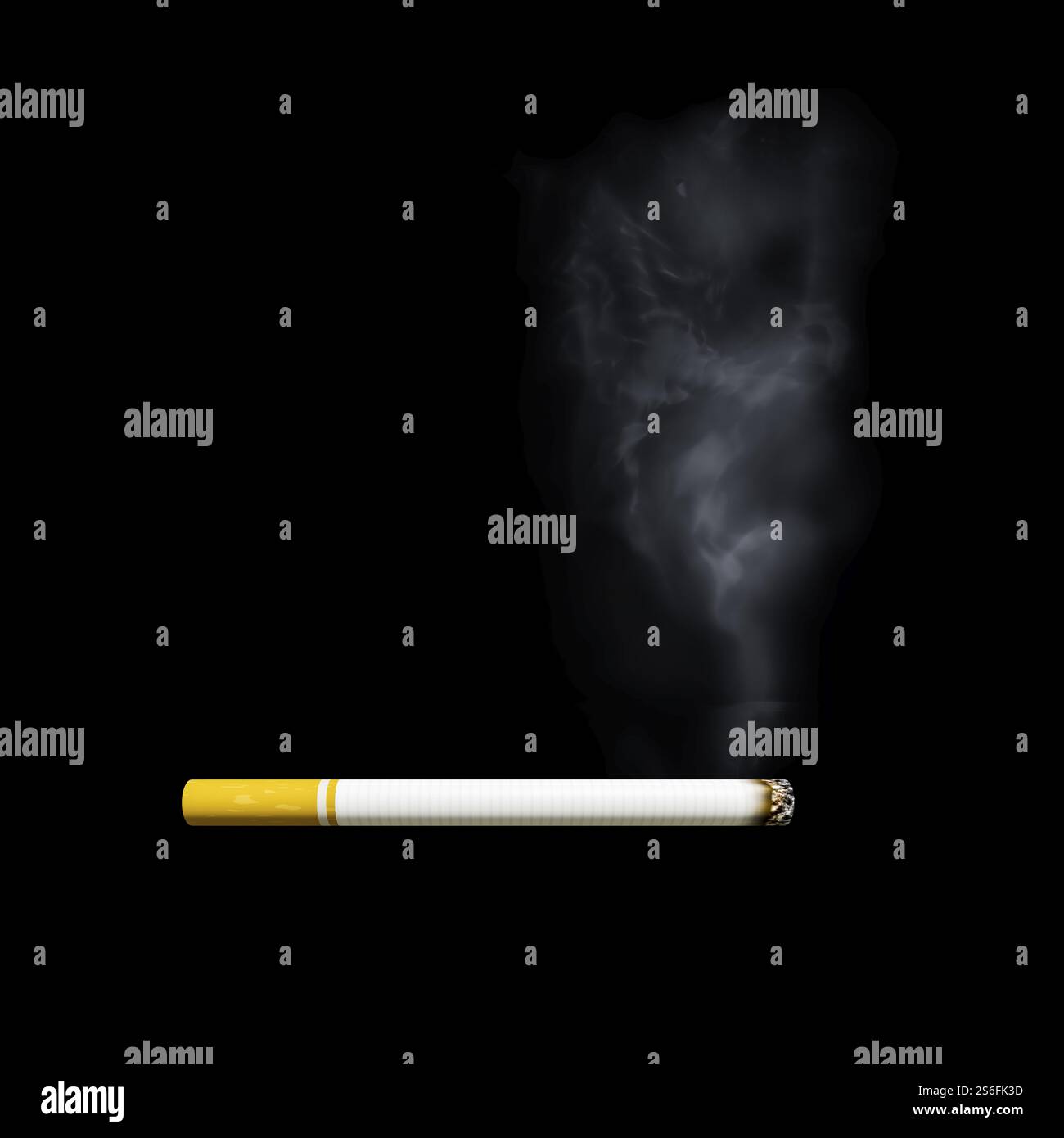 3d illustration of a smoking cigarette side view Stock Photo - Alamy