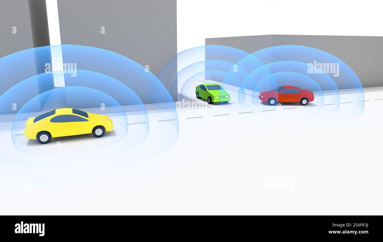 An image of some connected autonomous cars Stock Photo - Alamy