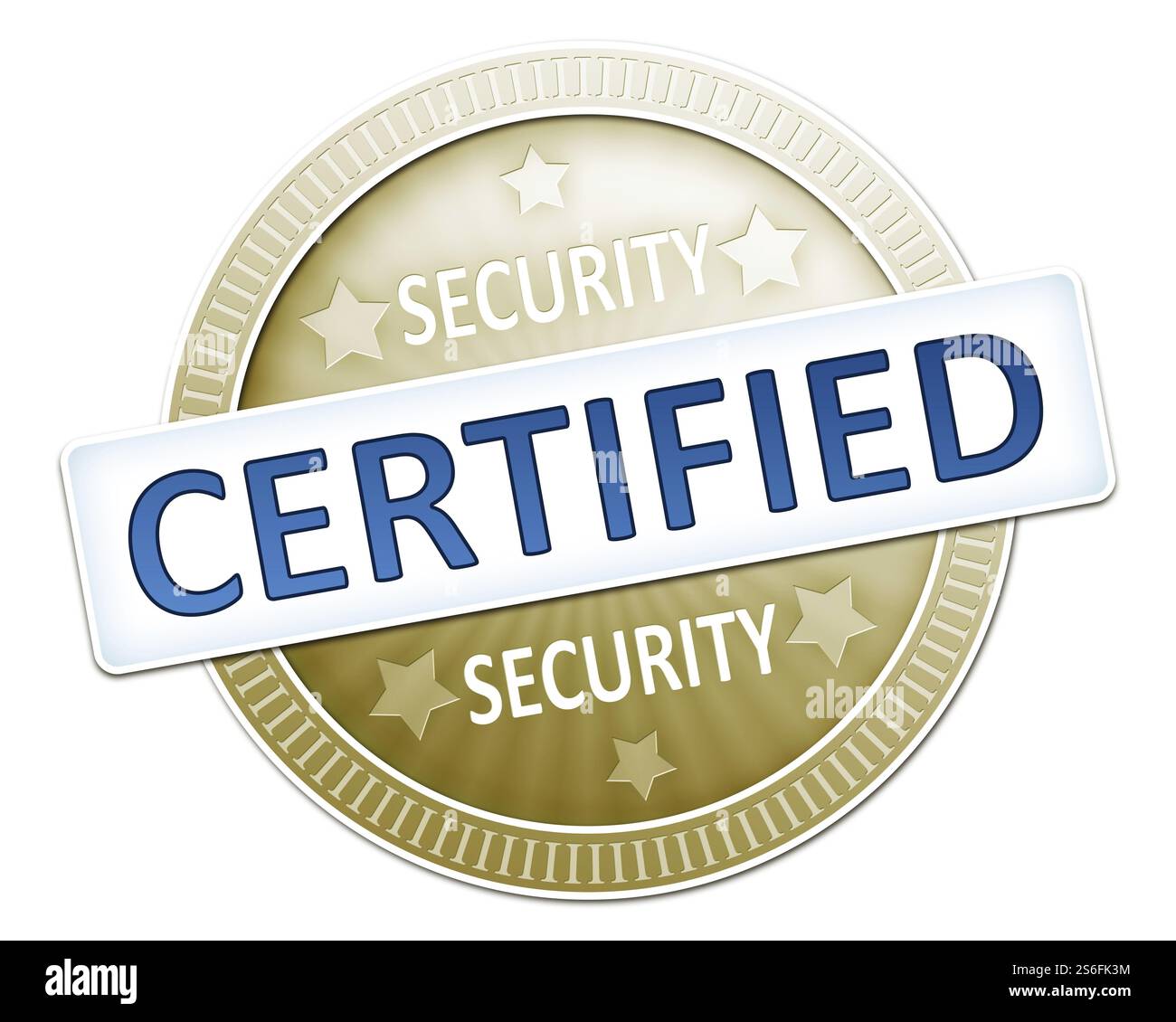 An image of a useful security certified button Stock Photo - Alamy