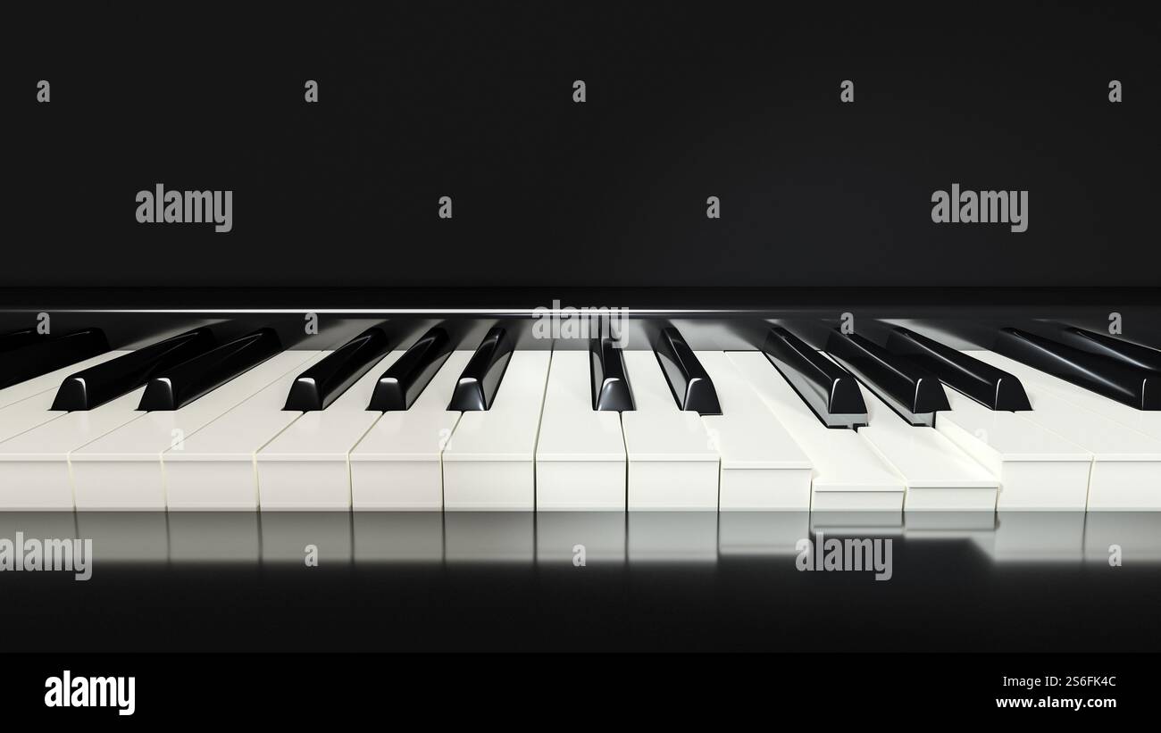 3d rendering of a classic piano keys background Stock Photo - Alamy